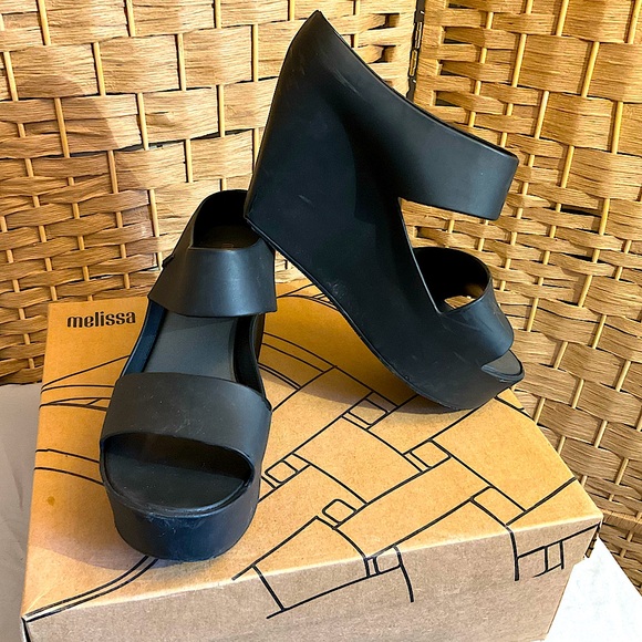 Melissa | Shoes | Melissa Shoes Black Wedges | Poshmark